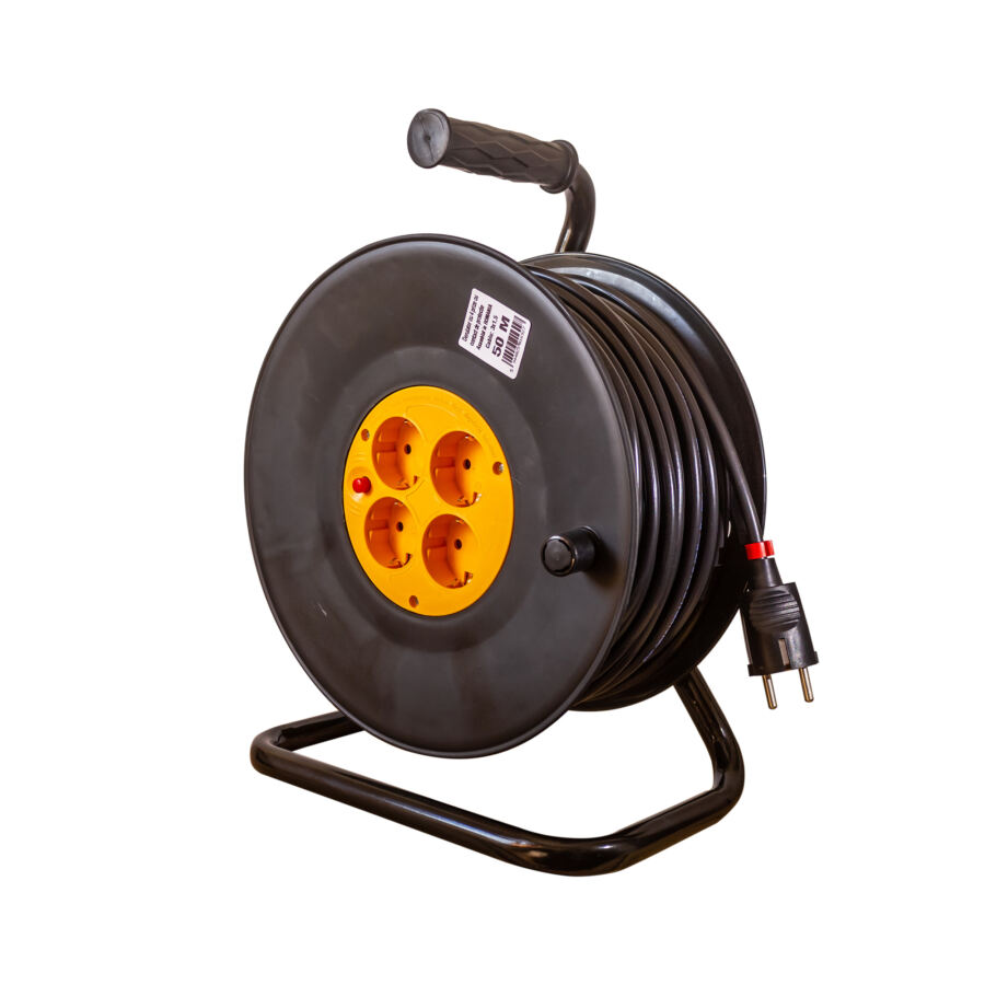 Prelungitor cablu electric pe tambur derulator 25 metri 3x1.5 cu 4 pri